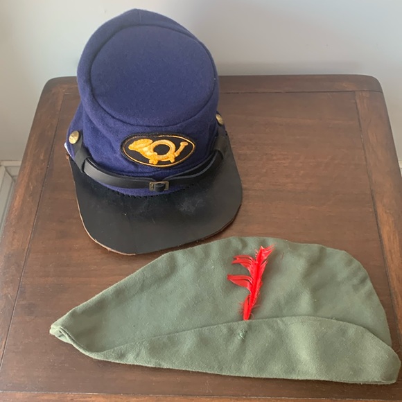 Costumes | Vintage Two Costume Hats Peter Pan And Army Bugler Cotton ...